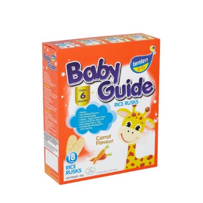Tenten Baby Guide Carrot Flavour Rice Rusks from 6 Months 18 Pieces 36g ...