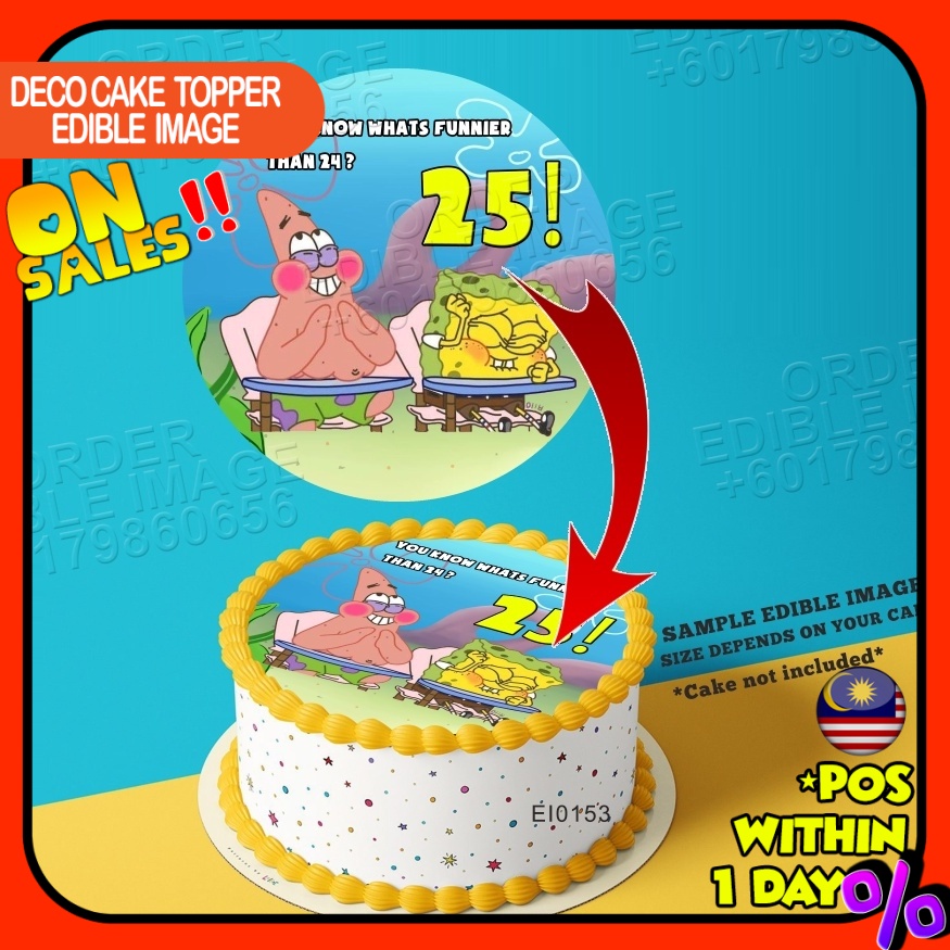 Printing EI Spongebob 2 Edible Image Print Cake Photo Icing Paper ...