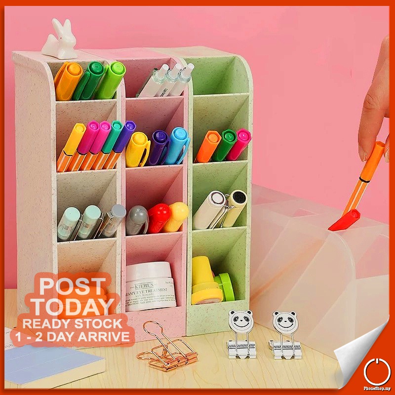 𝐅𝐀𝐃𝐄𝐋𝐄𝐒𝐒 4 Grids Pen Pencil Holder Desktop Stationery Organizer ...