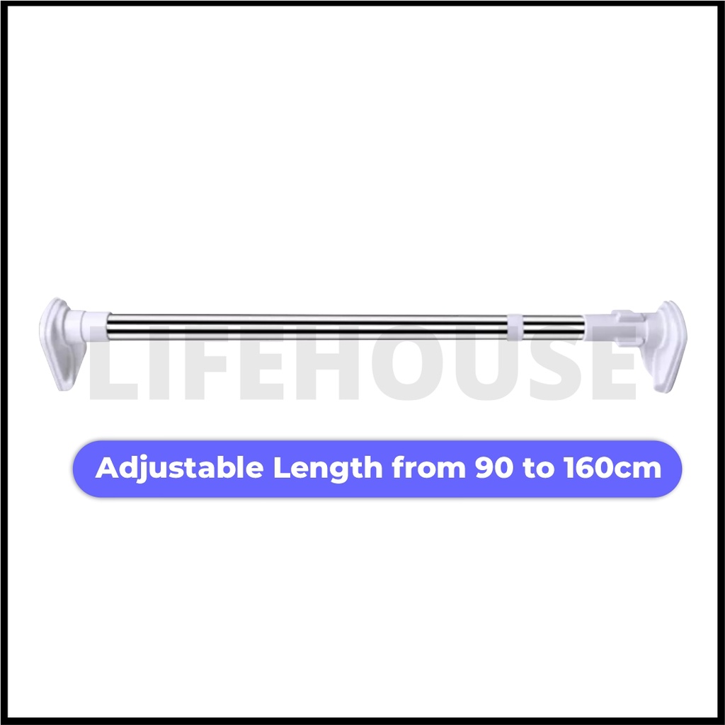 Stainless Steel Curtain Rod Set Adjustable Curtain Rod Tension Rod ...