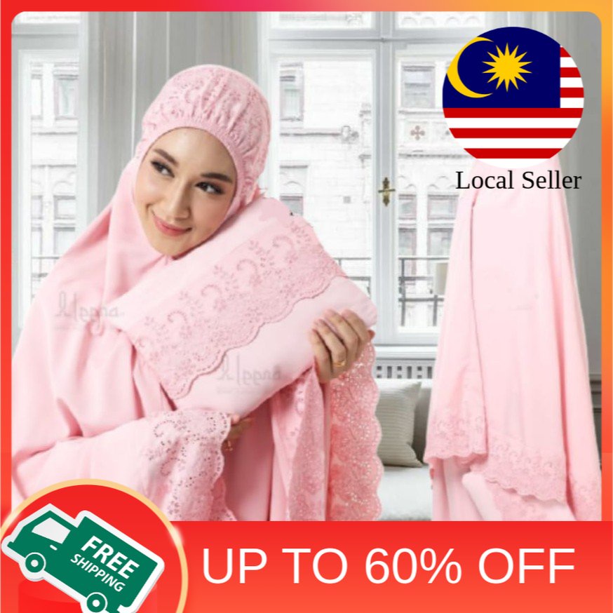 Telekung Mukena Ringan Kain Sejuk Bercorak Cantik Hari Raya Aidll Fitri ...