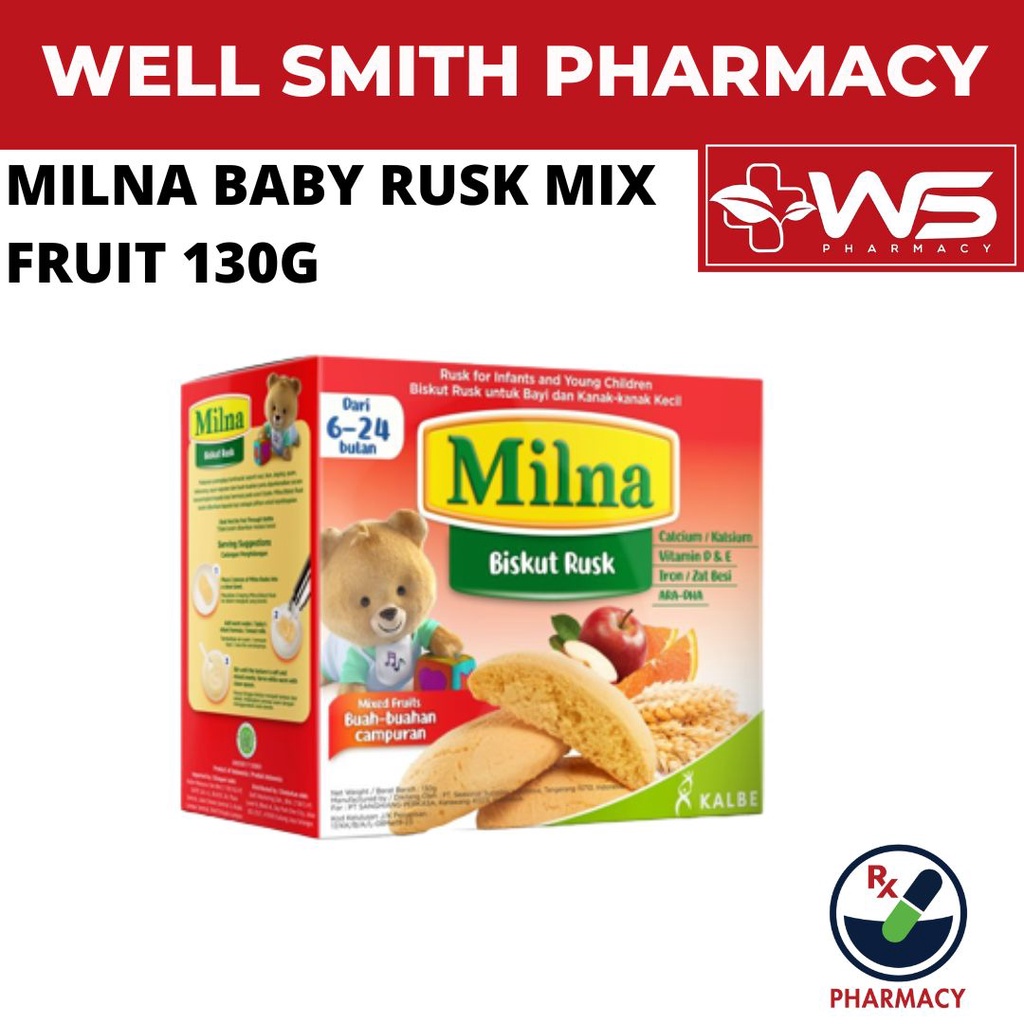 MILNA BABY RUSK ORIGINAL/BANANA/MIX FRUIT 130G (6-24 MONTHS) | Shopee ...