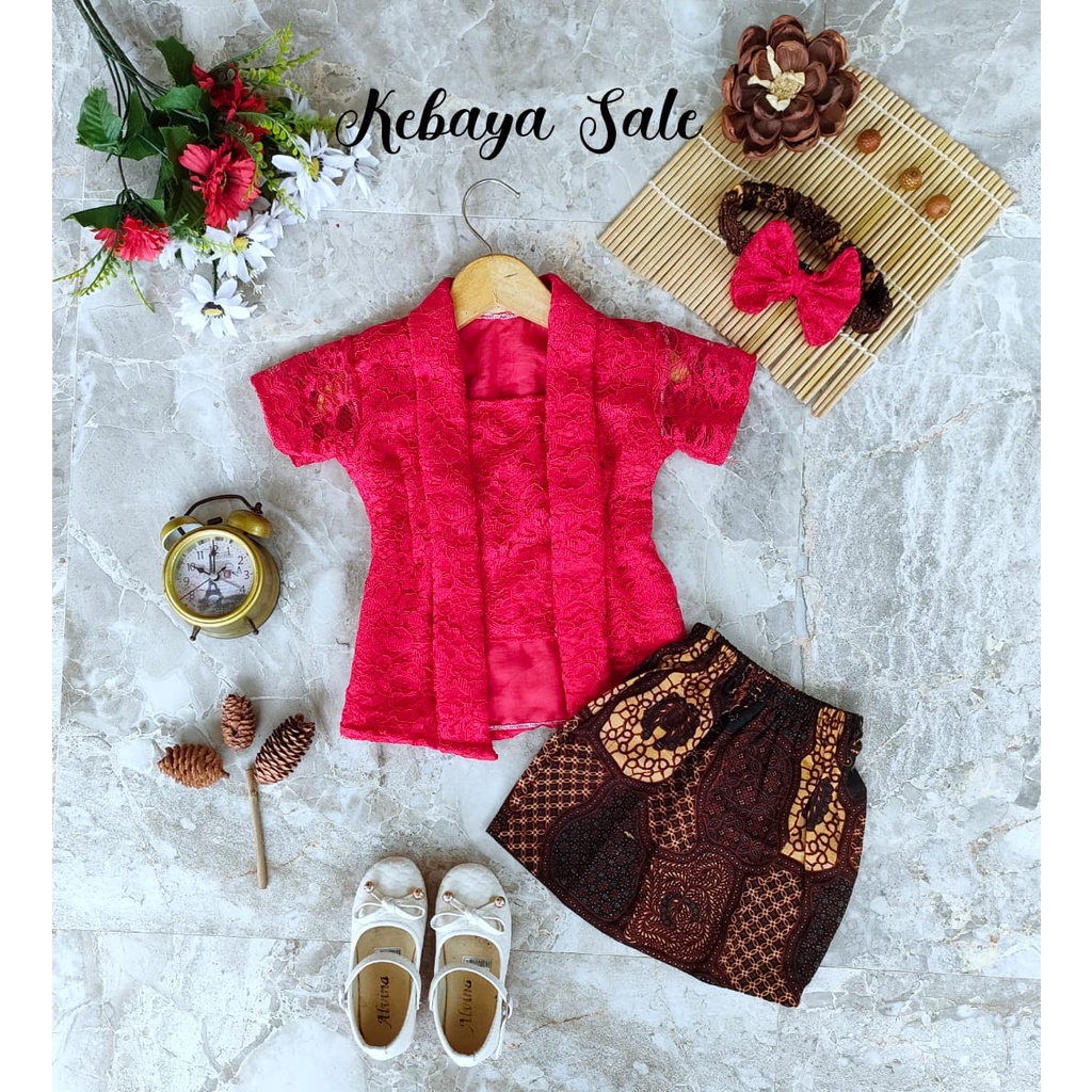 MERAH Children's KUTUBARU KEBAYA RED 0-2 YEARS/ NEWBORN KEBAYA / KEBAYA ...