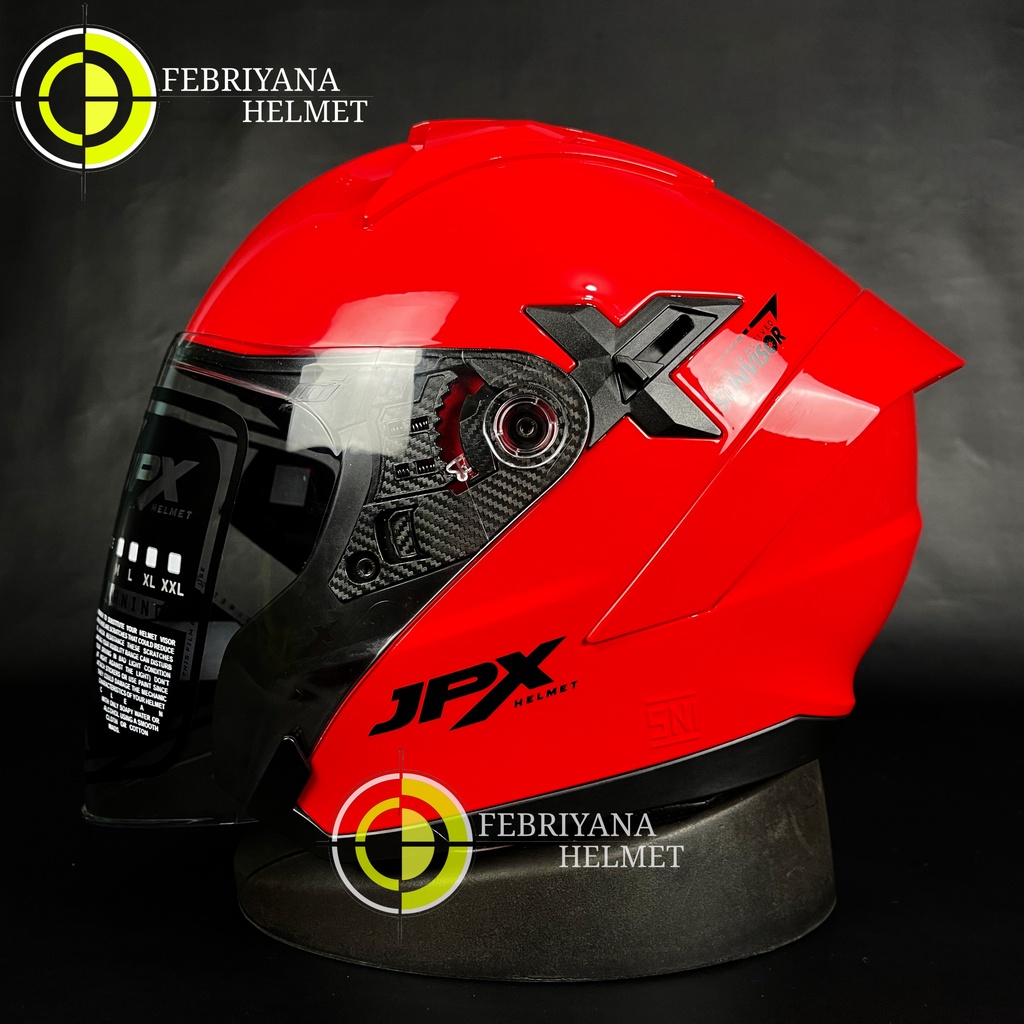 Jpx NOVA X SOLID RED FERARRI HALF FACE JPX DOUBLE VISOR Helmet | Shopee ...