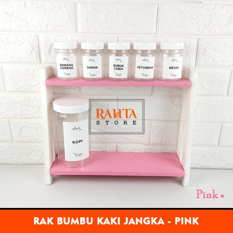 KT51-Rahta Spice Rack 2 layers long term model legs / minimalist wooden ...