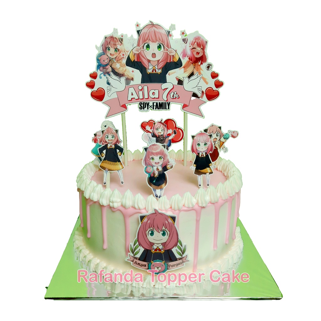 Spy X Family Anya Forger birthday cake Topper custom name + size ...