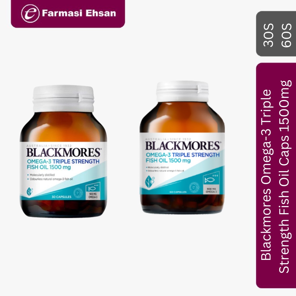 Blackmores Omega-3 Triple Strength Fish Oil Caps 1500mg 30s/60s ...