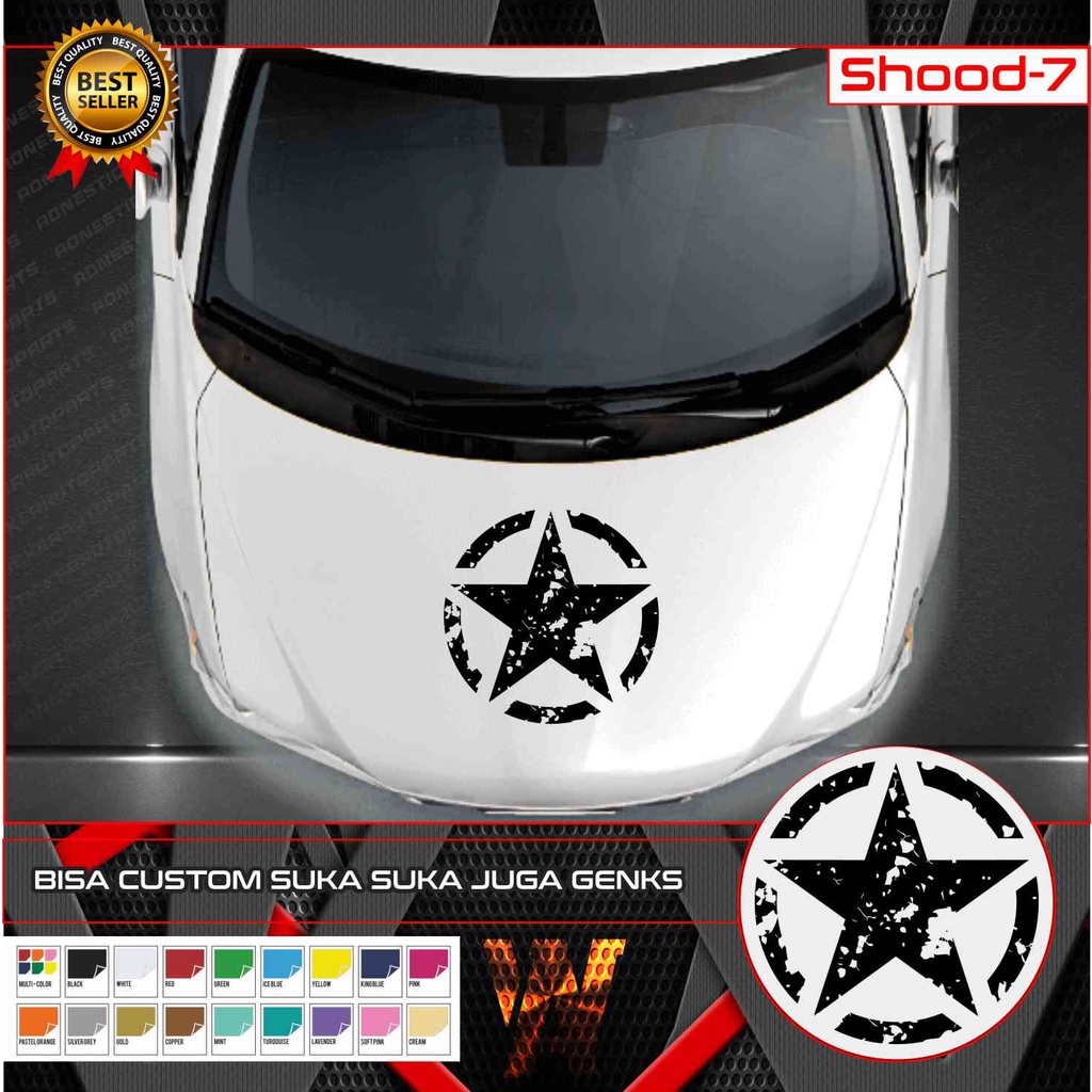 Rubicon Series 7 universal army star Car Door Hood sticker | Shopee ...