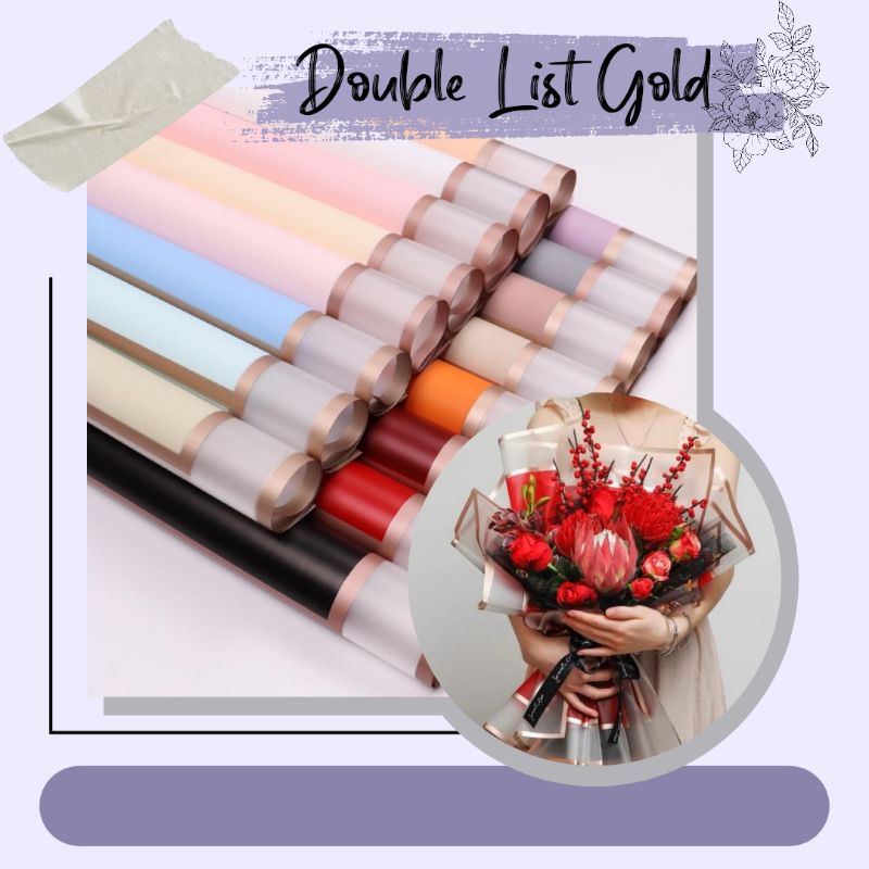 Double List Gold Flower Paper Flower Bouquet Paper Wrapping Paper (58×58) — K22 | Shopee Malaysia