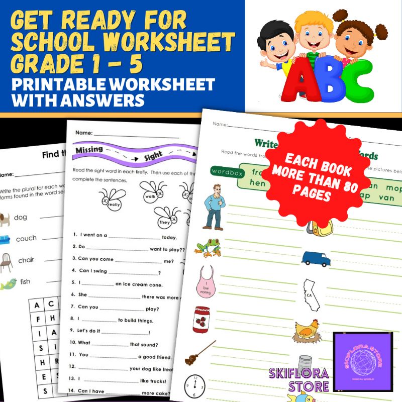 [SS162] Get Ready for School Grade 1 to Grade 5 Students Worksheet with ...