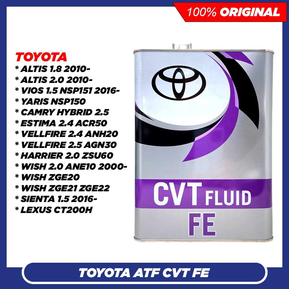 TOYOTA AUTO TRANSMISSION FLUID CVT FE (4L) ALTIS ESTIMA WISH HARRIER ...