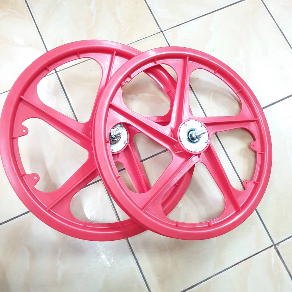 20" Plastic Sport Rim Basikal BMX Lajak Set Termasuk Hub dan Skru ...