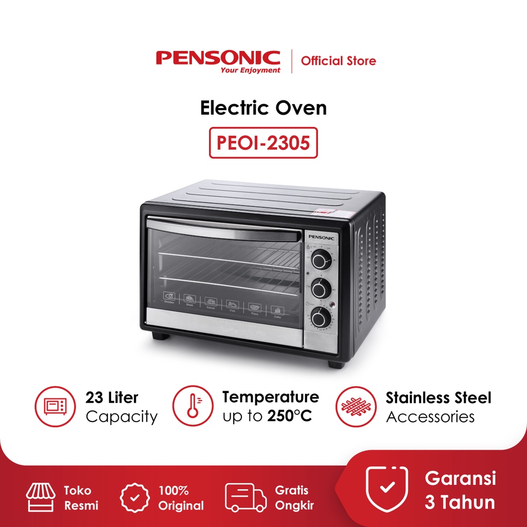 PENSONIC Electric Oven Multifunction Toast, Grill and Food Bake 23 ...
