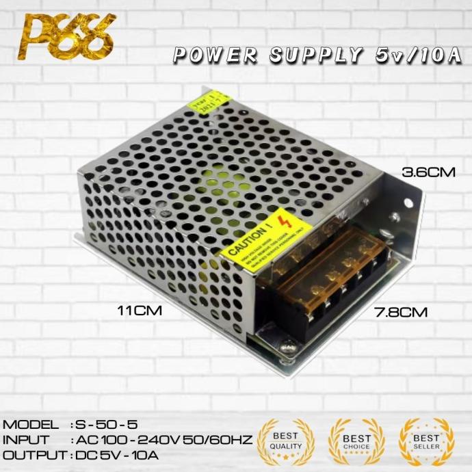 Power SUPPLY 5v 10A/PSU 5v 10A Small BODY SWITCHING | Shopee Malaysia