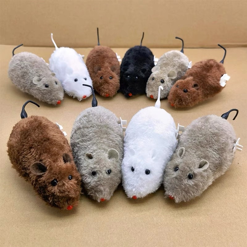 Classic Plush Wind Up Mouse Tikus Kids Montessori Toy Clockwork Walking ...