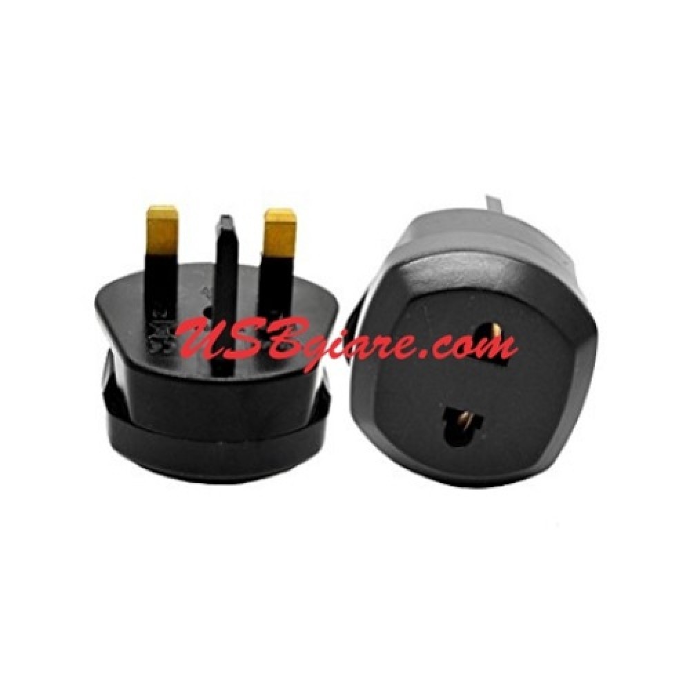 Uk STANDARD 2-PIN TO 3-PIN POWER PLUG CONVERTER (ANH, MALAYSIA ...