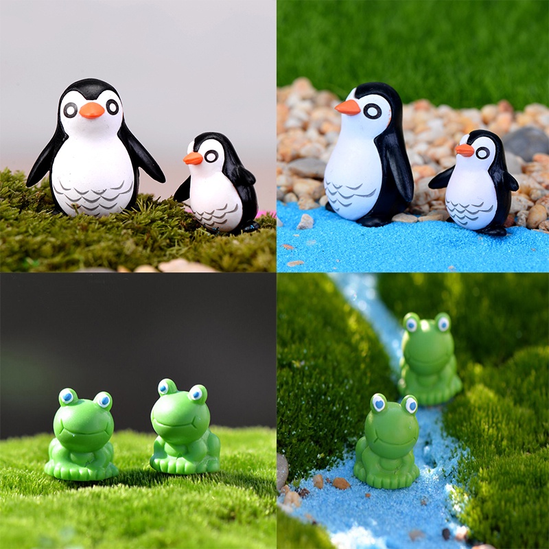 Unique Father Penguin And Son Ornament With Realistic Frog Design For ...