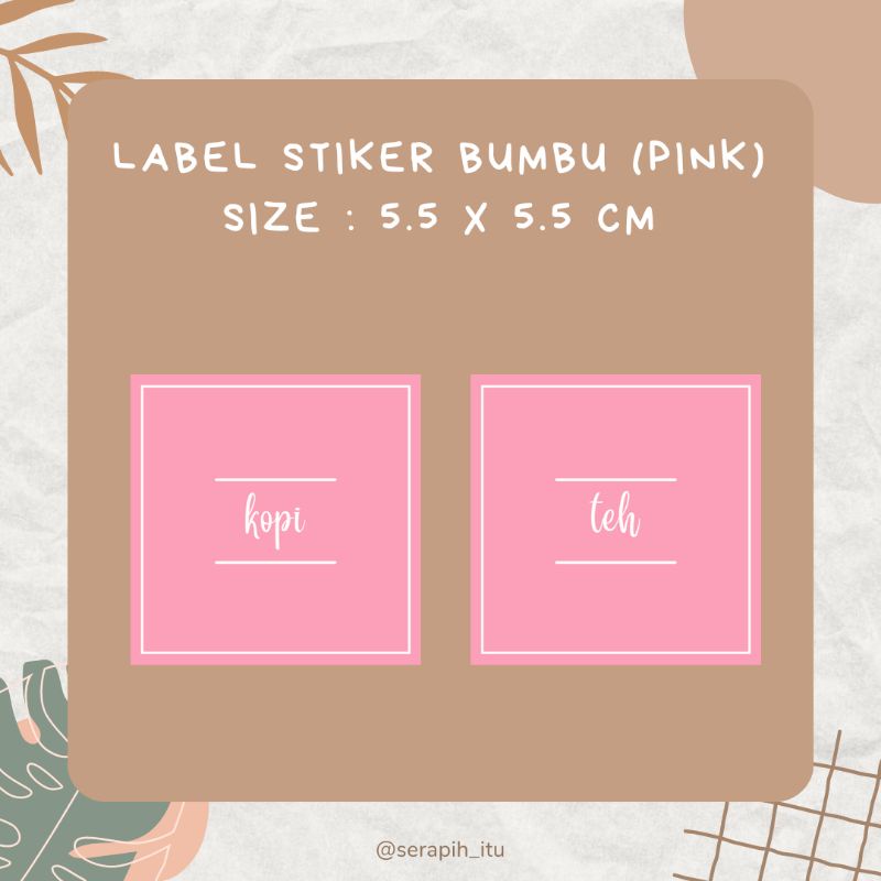 Pink Waterproof Aesthetic Kitchen Spice Label Sticker | Shopee Malaysia