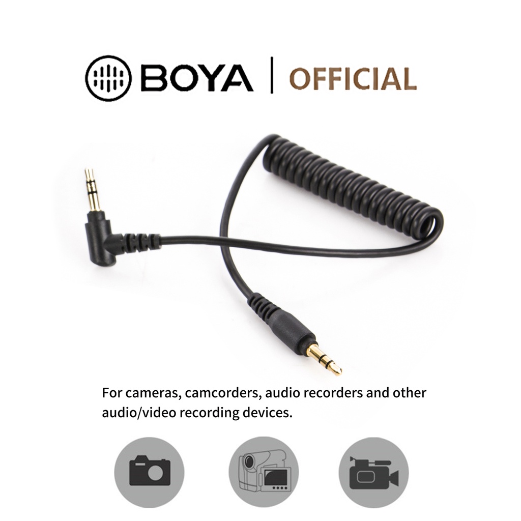 BOYA 3.5mm Male TRS to 3.5mm Male TRS/TRRS Output Camera Smartphone Cable, TRS TRRS Cord for BY ...