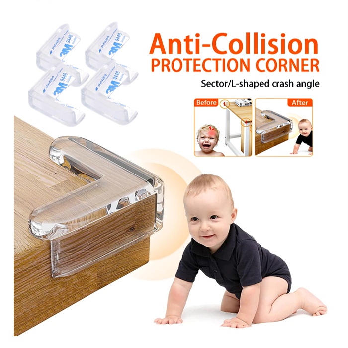 4Pcs Table Corner L Shape Protector Soft Table Edge Guard | Shopee Malaysia