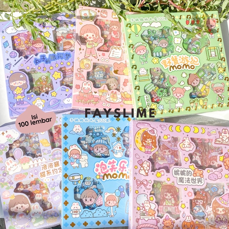 Momo Cute viral Sticker box Contains 100 Sheets | Waterproof Cute ...