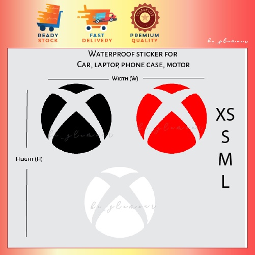 Xbox logo sticker reflective stiker kereta 360 one play station car ...