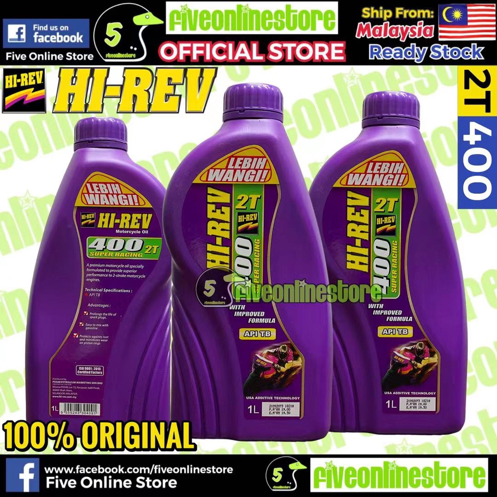2T Oil HIREV 2T400 2T 400 Improved Formula 1 Liter Lebih Wangi Super ...