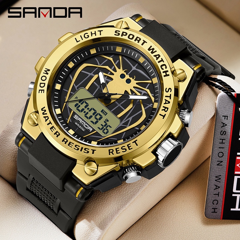 SANDA Spider Dial Multi-function Sports Waterproof Men's Watch Luxury ...