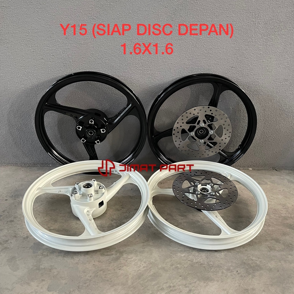 (SIAP DISC DEPAN) Y15 Y15ZR FULL CHOP ENKEI SPORT RIM PNP ENKEI 3 BATANG BLACK SUSU PUTIH 1.6X1 ...