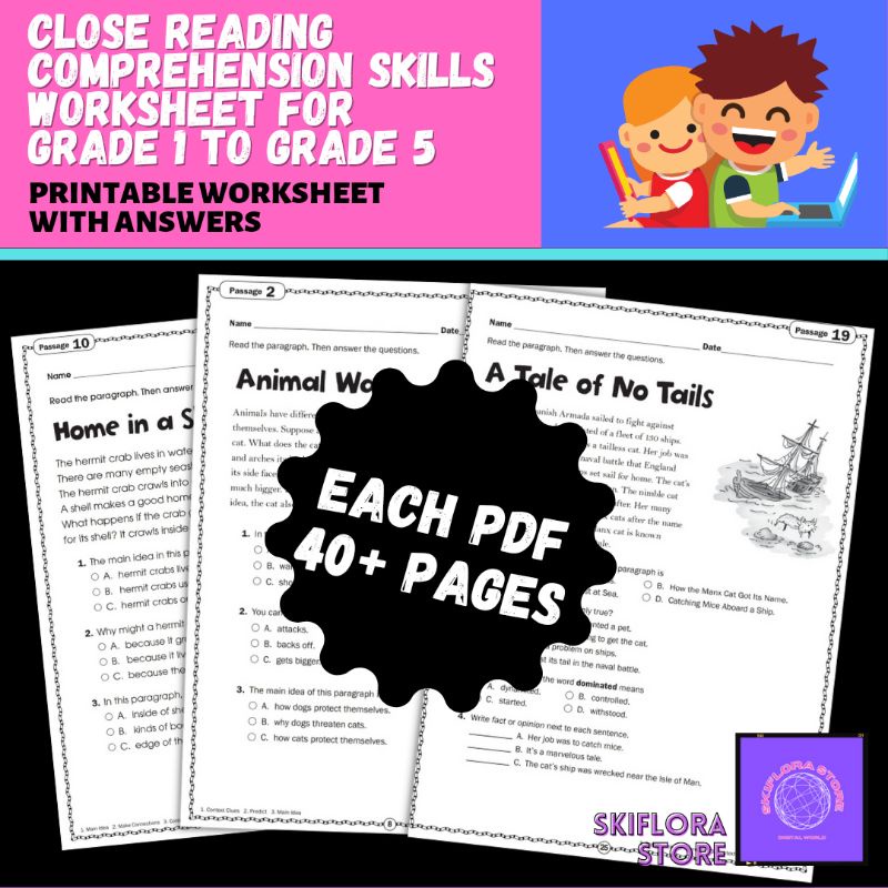 [SS175] Close Reading Comprehension Skills Exercises for Primary ...