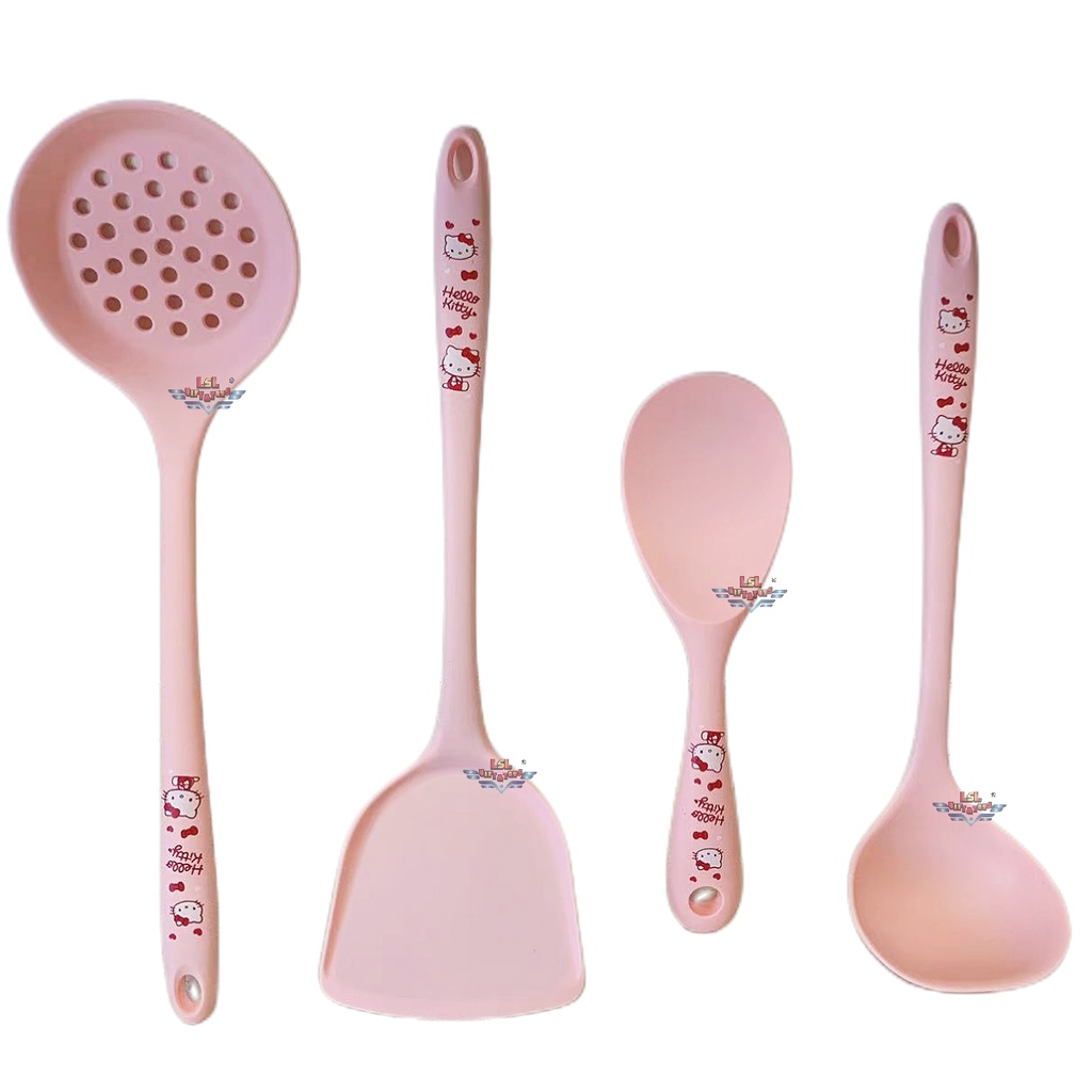 [H-243] LSL GIFTS Hello Kitty Non-Stick Silicone Kitchen Utensil Set ...