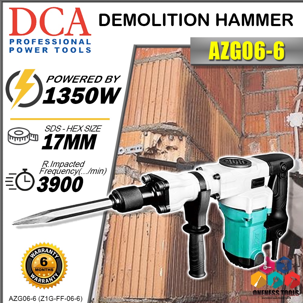 ''DCA'' DEMOLITION HAMMER (SDS-HEX 17MM) -1400W - AZG06-6S (Z1G-FF-06-6 ...