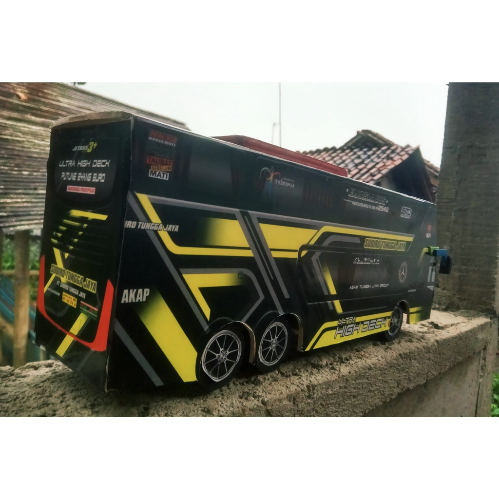 (FULL Telolet) Miniature Bus Double STJ DRAKA Indah Large Size 45cm ...