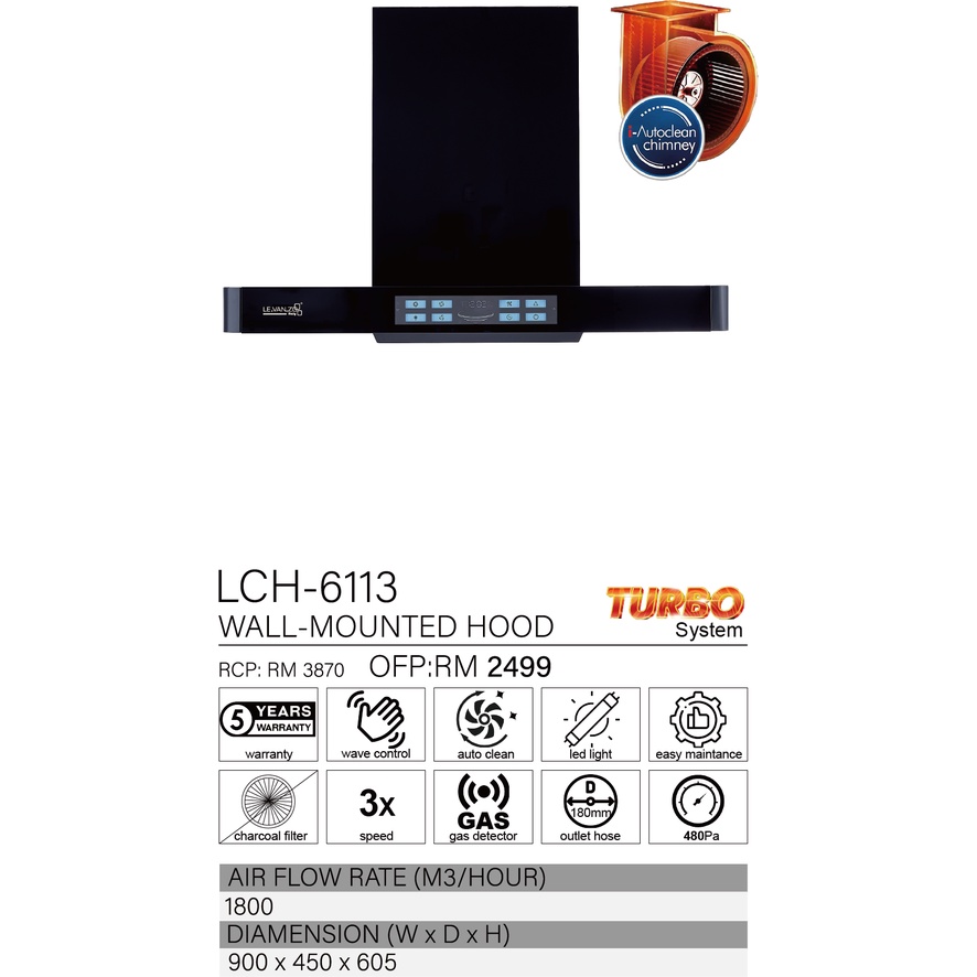 Levanzo LCH-6113 WALL-MOUNTED HOOD | Shopee Malaysia
