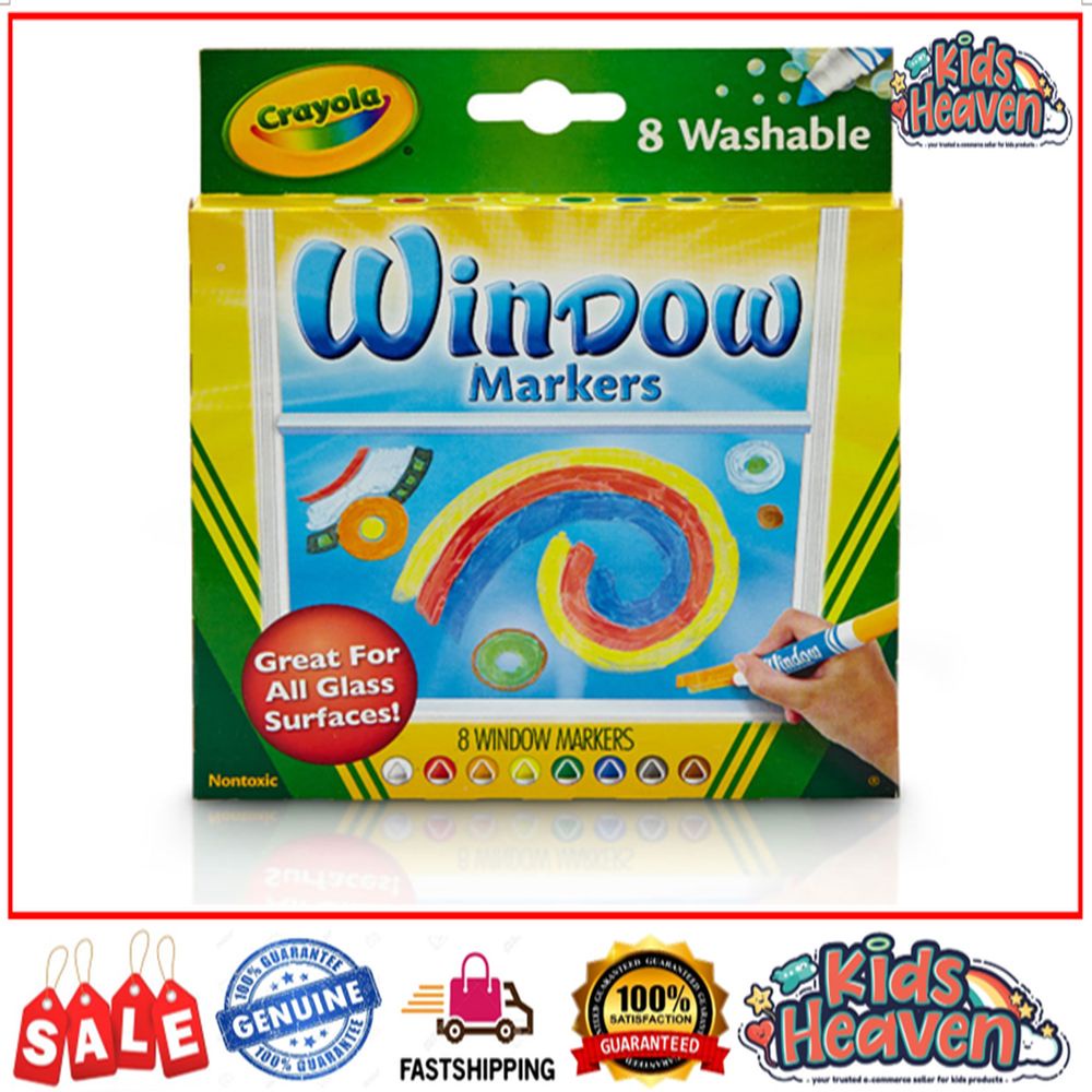 Crayola 8 Colors Window Markers (100.0% Original) | Shopee Malaysia
