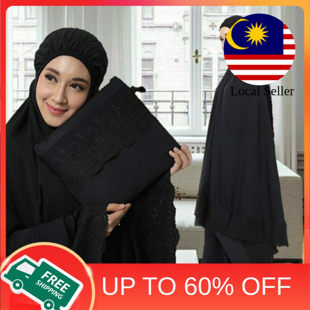 Telekung Mukena Ringan Kain Sejuk Bercorak Cantik Hari Raya Aidll Fitri ...