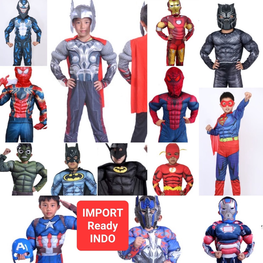 Superhero avengers Costume Kids Thor Hulk Ironman Spiderman Superman ...