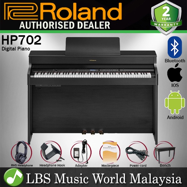 Roland HP702 88 Keys Digital Piano Weighted Key with Bluetooth Charcoal ...