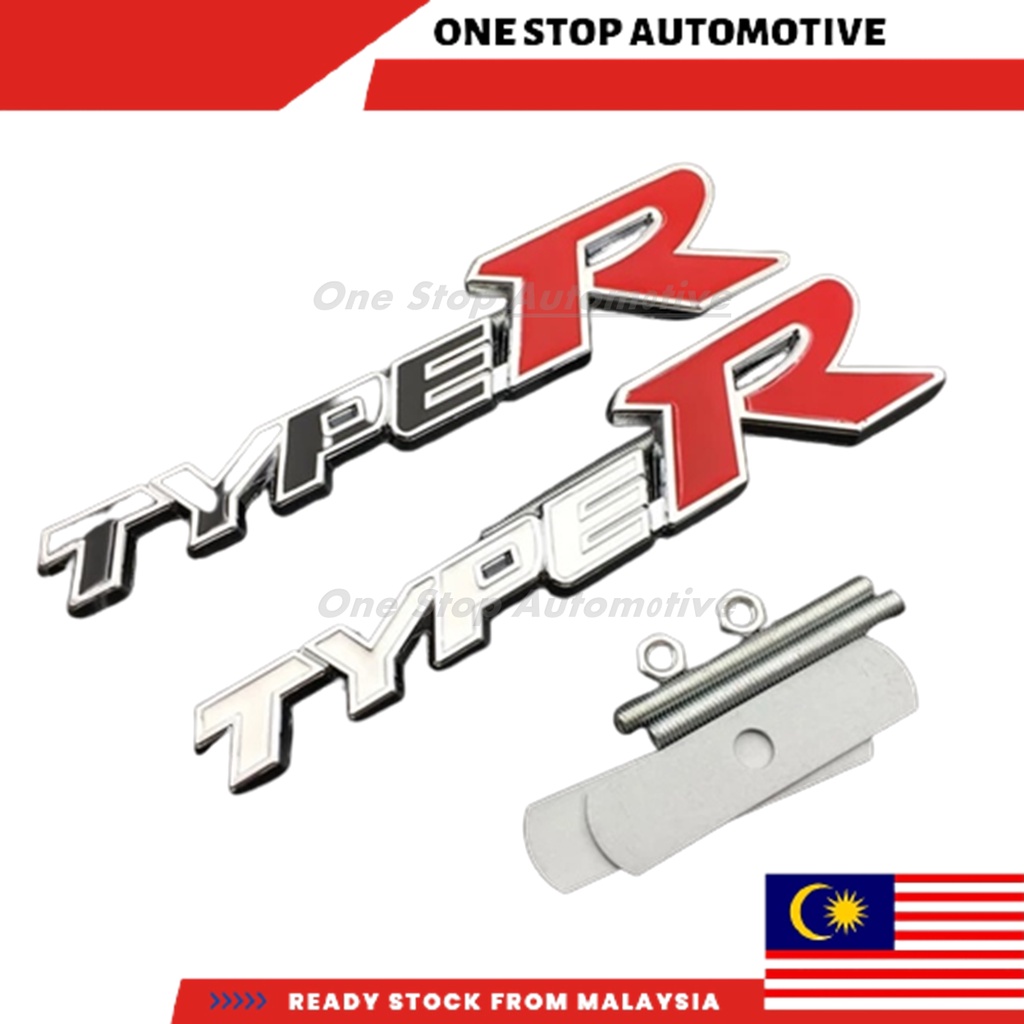 HONDA TYPE-R 3D Metal Rear Emblem Front Hood Grill Logo Type-R Civic ...