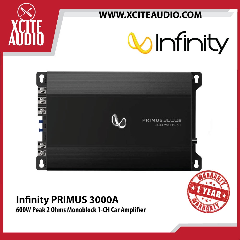 Infinity Primus 3000A 600W Peak 2 Ohms Monoblock 1-CH Car Amplifier ...