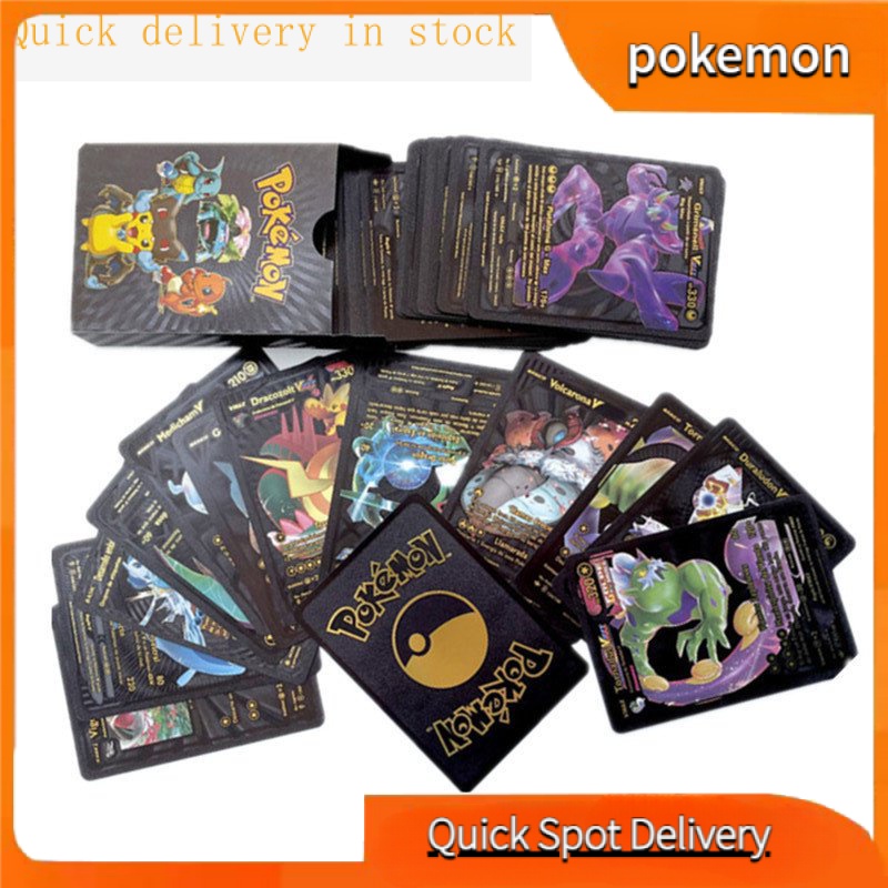 Spanish Version Original Metal Foil Card Black Silver Gold Pokémon ...