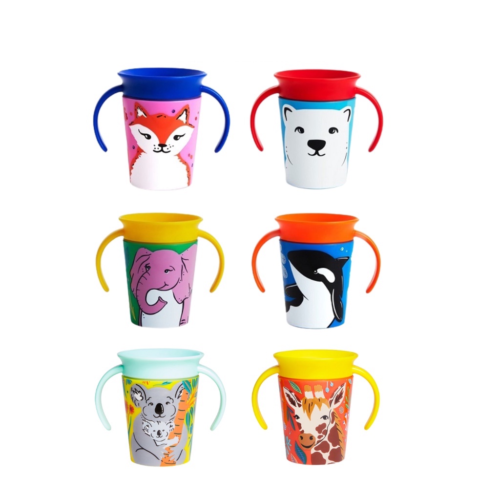 MUNCHKIN MIRACLE 360˚ WILD LOVE TRAINER CUP 6OZ ( FOX/ ORCA/ POLAR BEAR ...