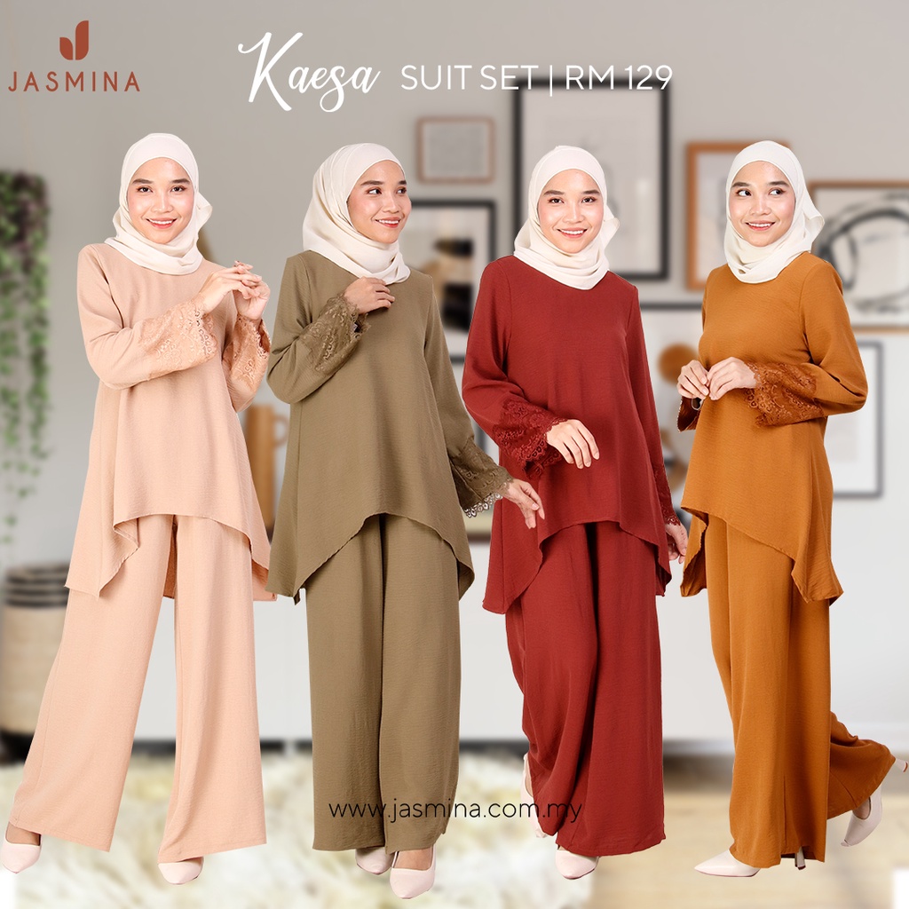 Jasmina Malaysia Kaesa Suit Woman Pant Suit Set | Shopee Malaysia