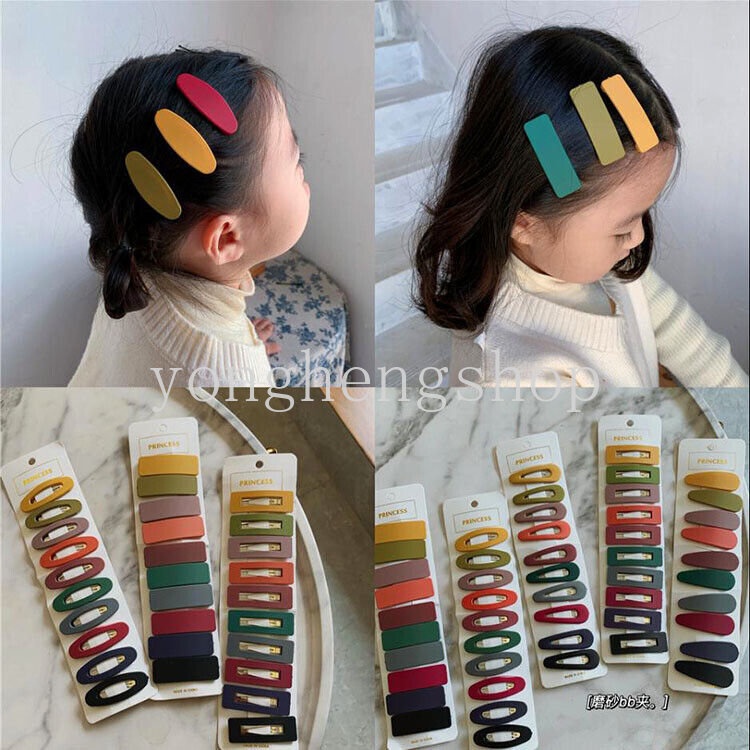 10pcs/set Candy Color Hairpin Simple BB Clip Bangs Hair Clips Hairgrip ...