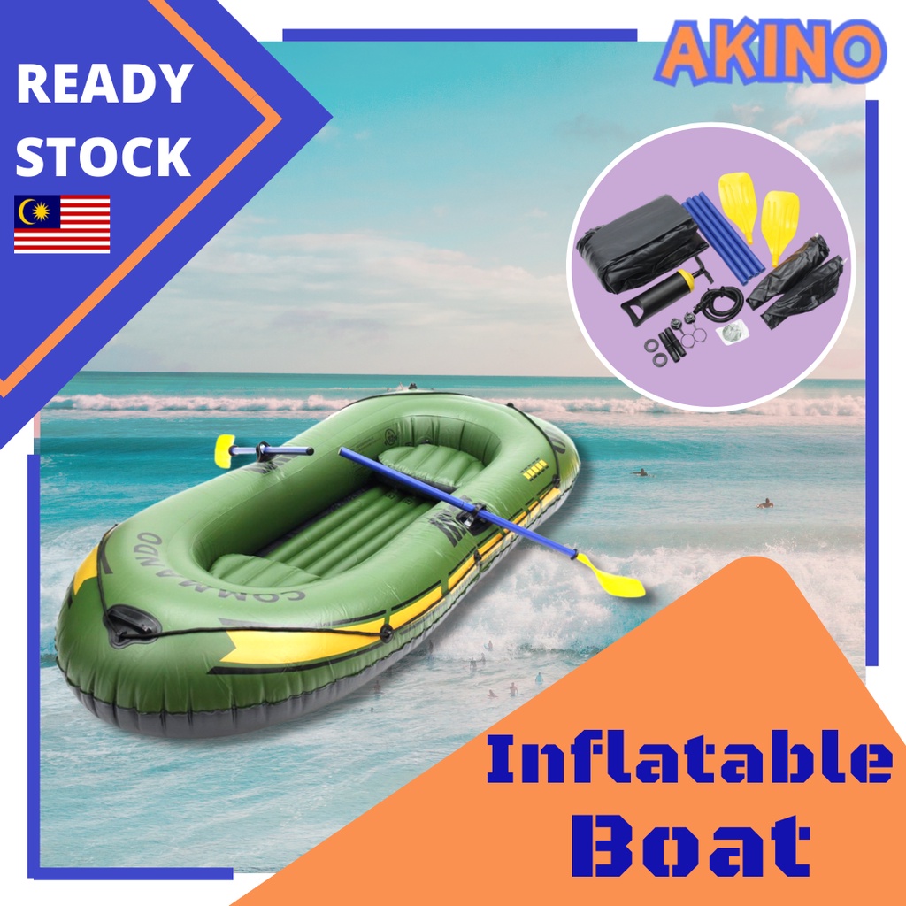 [ Premium Quality ] 2 Person rowboat Inflatable Fishing Boat Set Raft ...