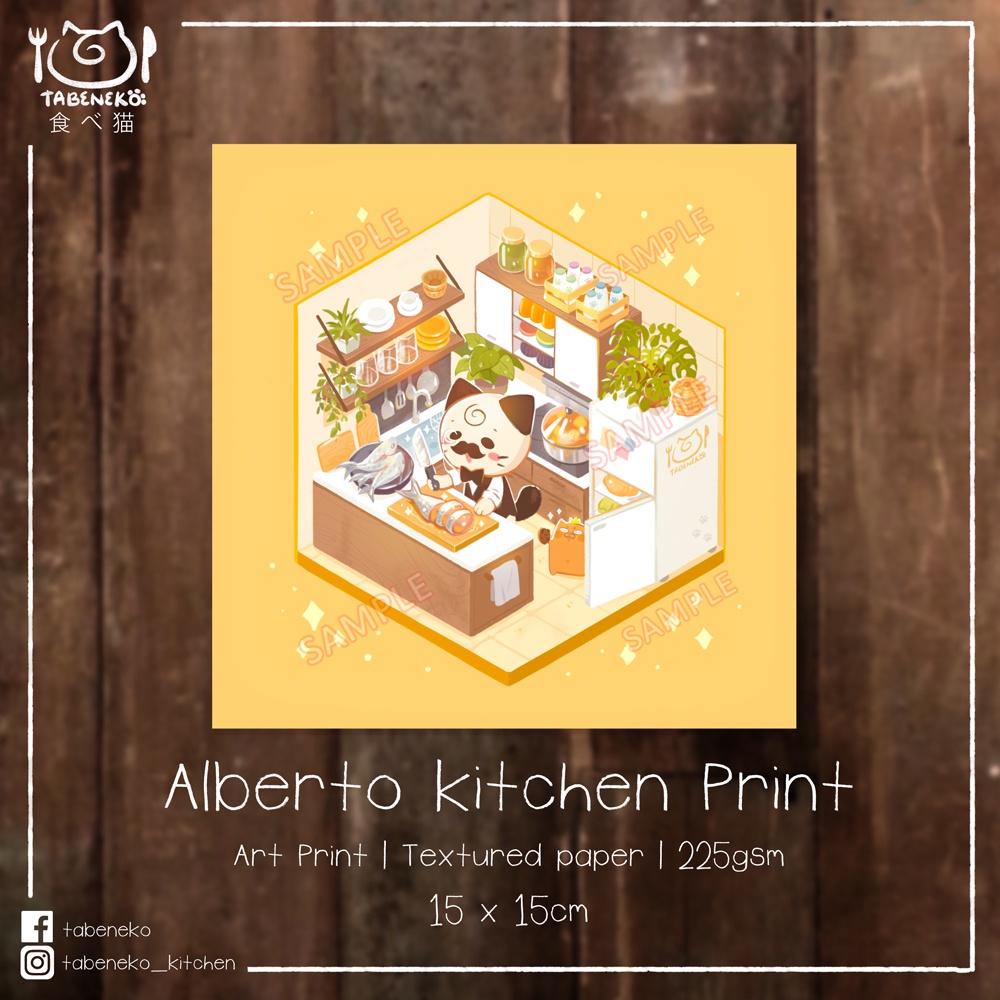 Alberto Kitchen Art Print | Tabeneko | Shopee Malaysia