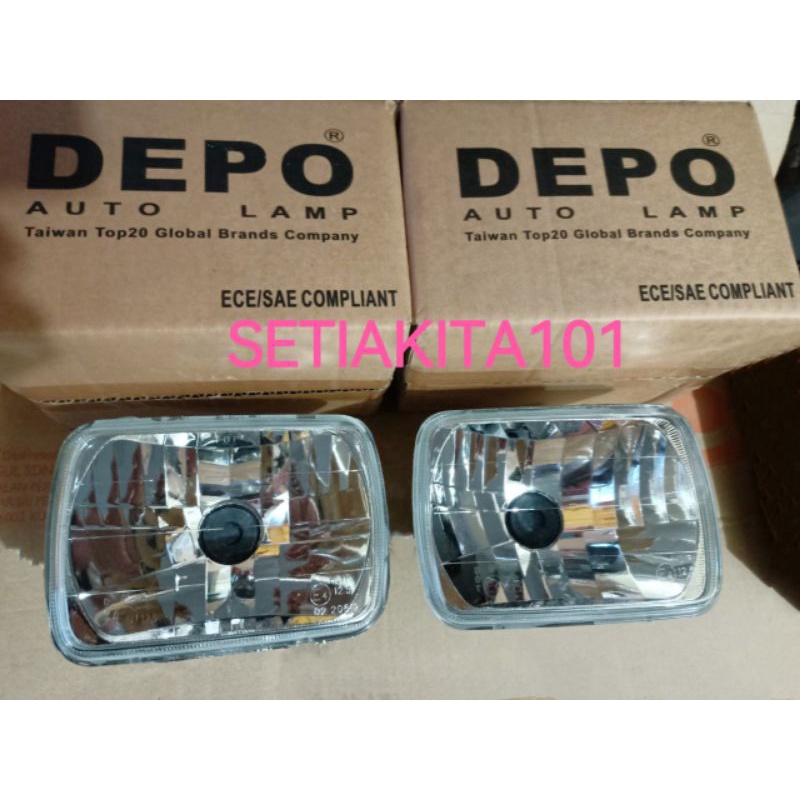 TOYOTA HIACE VAN LH112 LH113 HEAD LAMP/LAMPU BESAR SQUARE SEAL BEAM H4 6052(DIAMOND/CRYSTAL ...