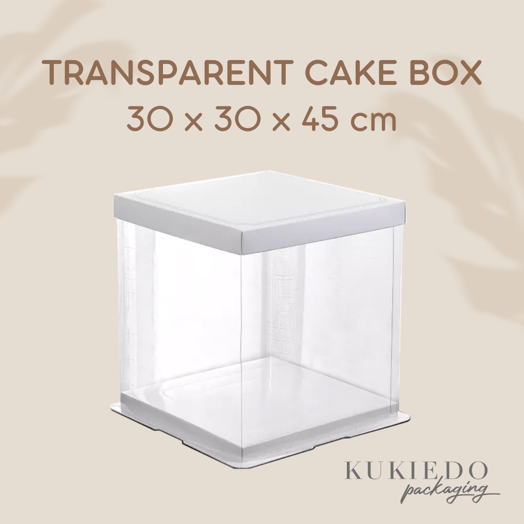 PUTIH Plain Mica Box 30 x 30 x 45 cm | White Transparent Box ...