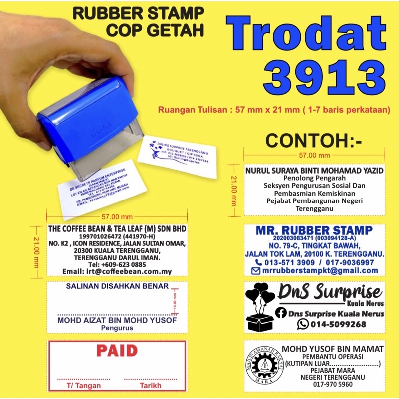 Rubber Stamp COP GETAH | Shopee Malaysia