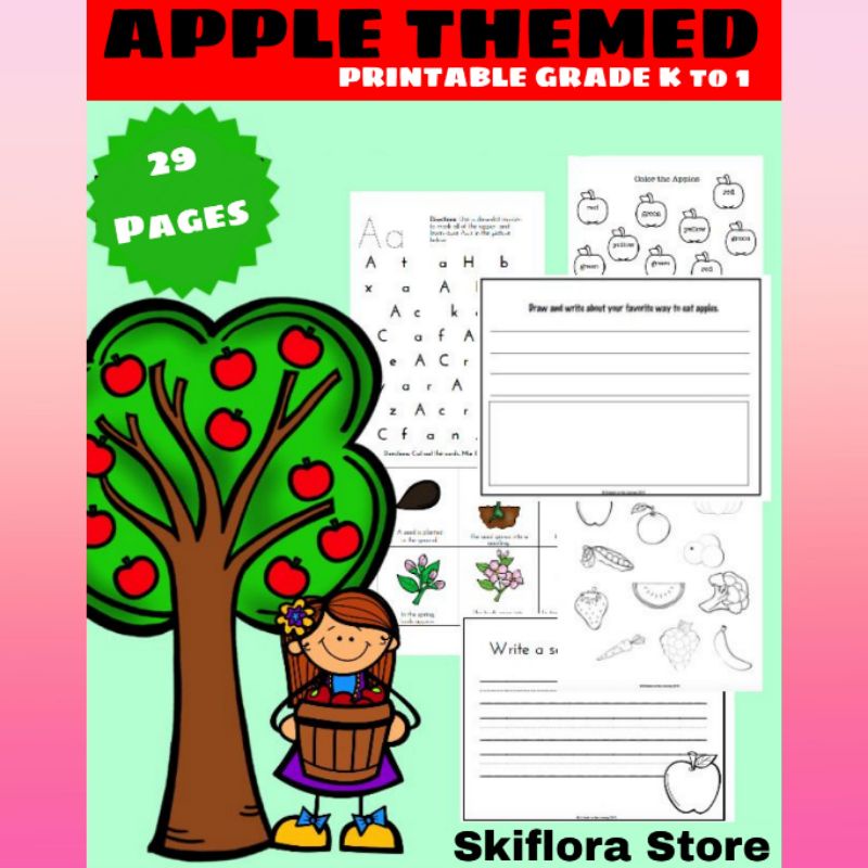 [SS157] Apple Themed Printable Activities for Grade K to Grade 1 ...